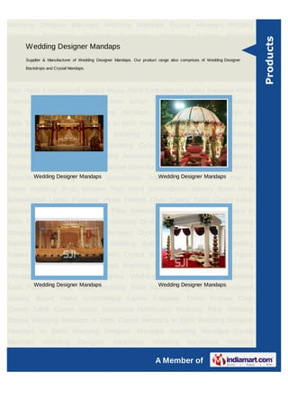 Shobha Jain Impex, Delhi, Wedding Mandaps | PDF