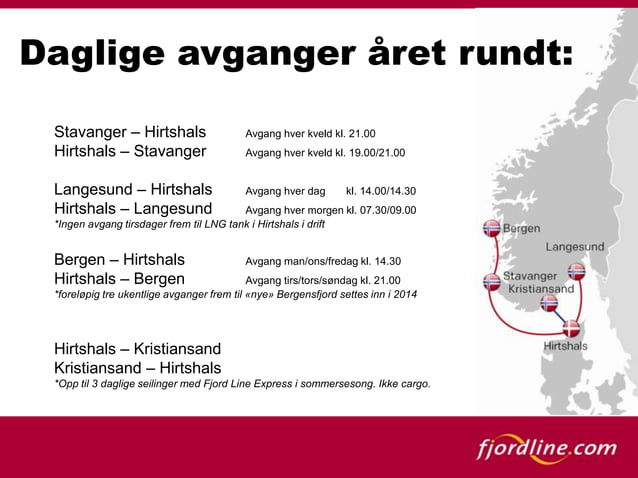 Sjølogistikkonferansen 201308 stavanger fjord line - rune hetland | PPTX