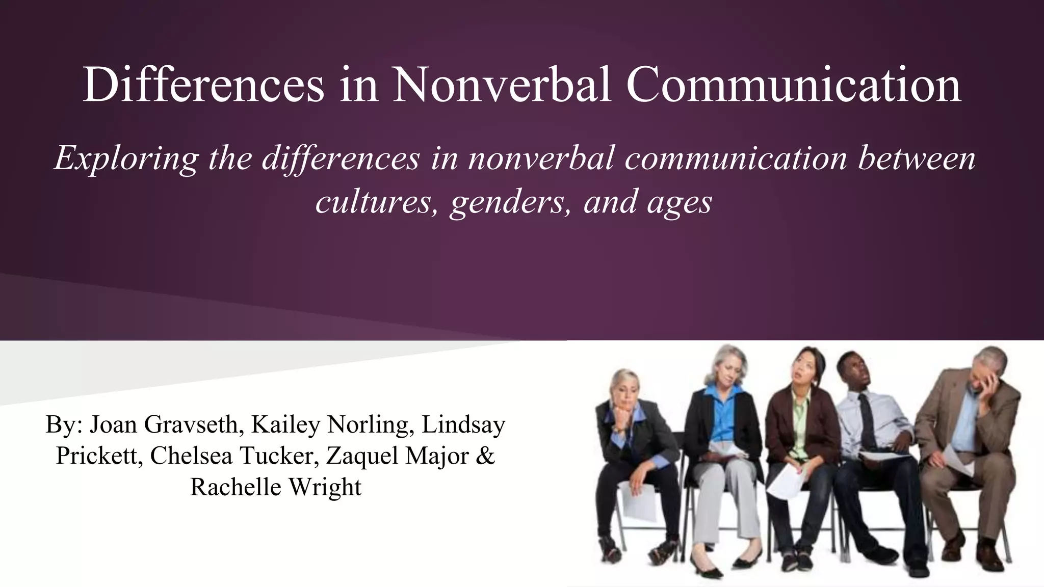 Group 3 Nonverbal Communication Differences Ppt