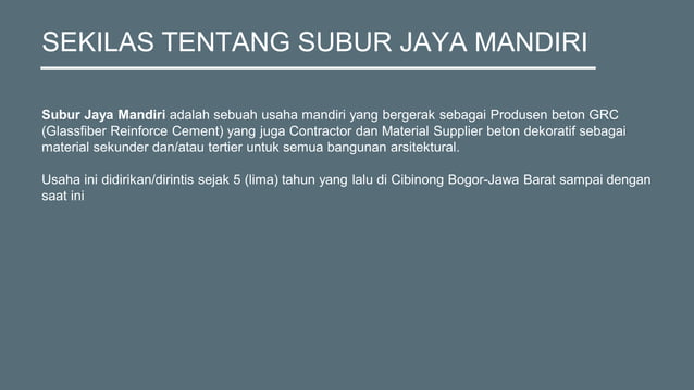Subur Jaya Mandiri Grc | PDF