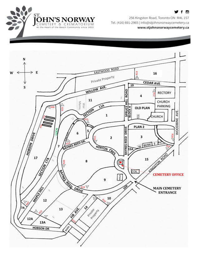 Sr John's Norway Cemetery & Crematorium, Toronto - Map 2018 | PDF