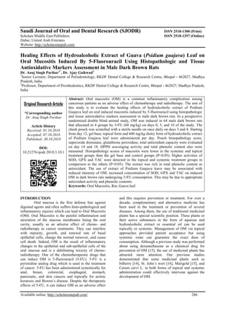 Healing Effects of Hydroalcoholic Extract of Guava (Psidium guajava ...