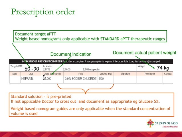 SJOG Subiaco Hospital: Anti Coagulation Chart | PPT