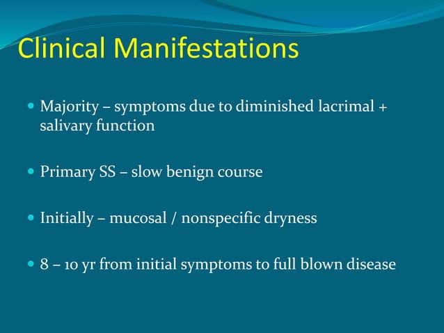 Sjogrens Syndrome - Clinical features, diagnosis and management | PPTX ...