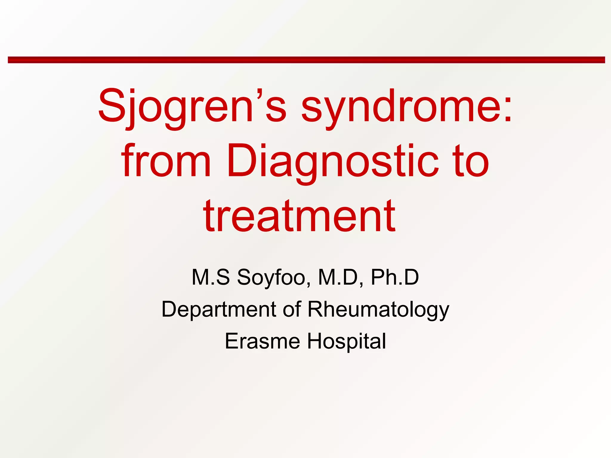 Sjogren's syndrome | PPT