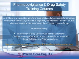 Pharmacovigilance Consulting Services with SJ Pharma Consulting | PPTX