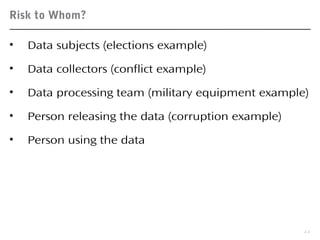 risks and mitigations of releasing data | PPT