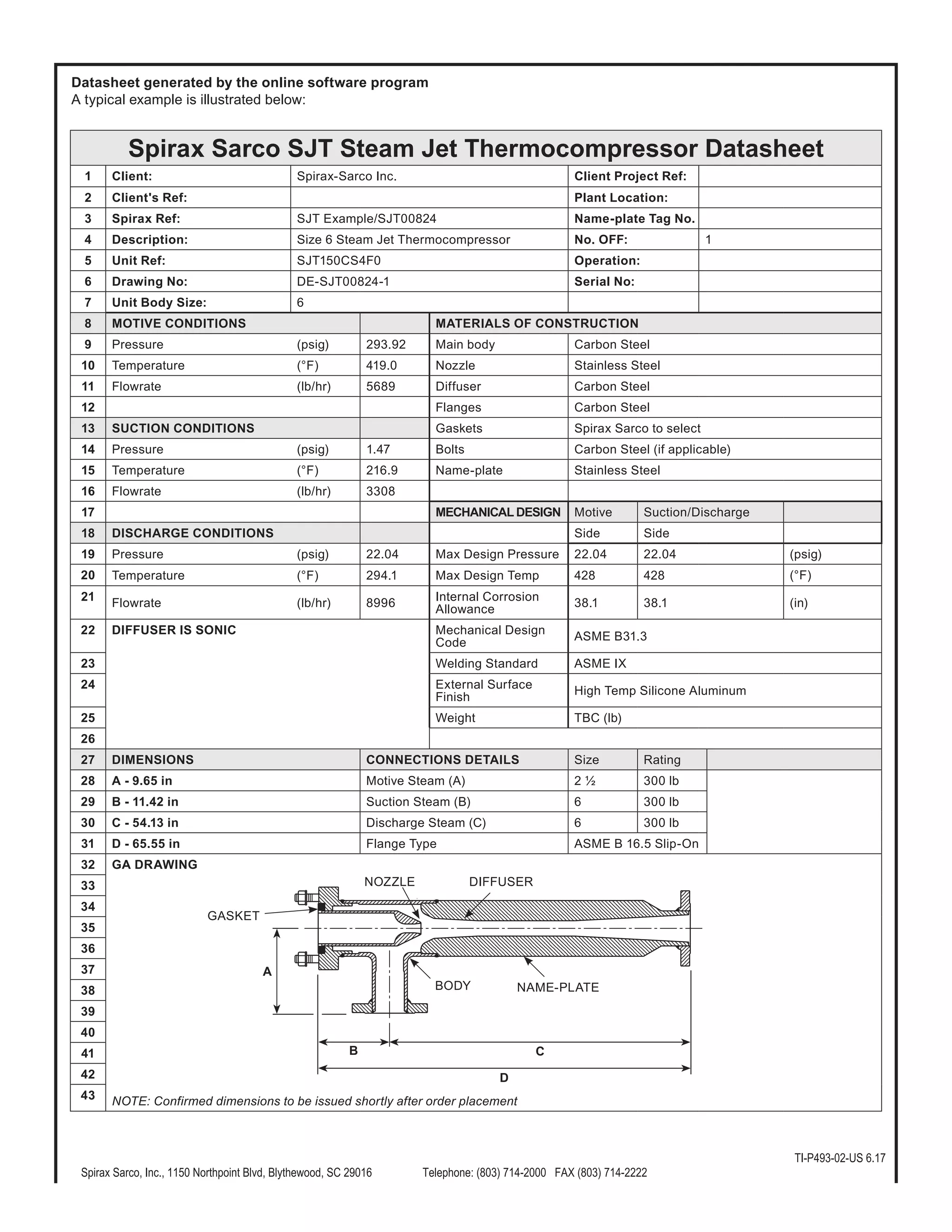 Steam Thermocompressor Technical Information | PDF
