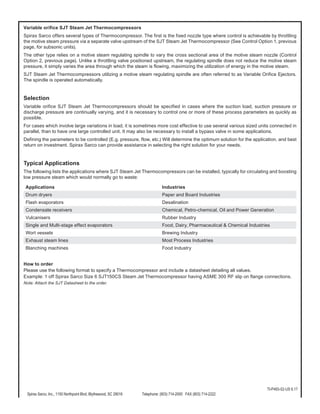 Steam Thermocompressor Technical Information | PDF