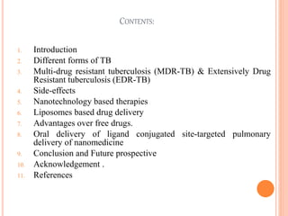 Role of nano drug delivery for tuberculosis treatment. | PPT