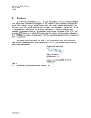 Sjwc letter to water division 05 10-17 | PDF