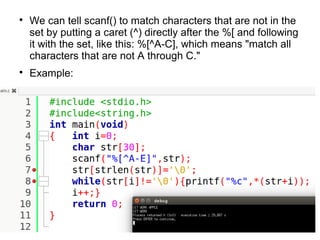 scanf function in c, variations in conversion specifier | PPT