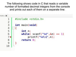 scanf function in c, variations in conversion specifier
