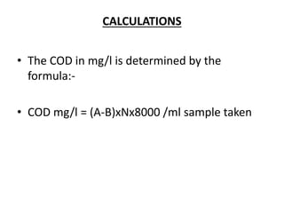 sewage determination by COD method | PPTX