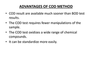 sewage determination by COD method | PPT