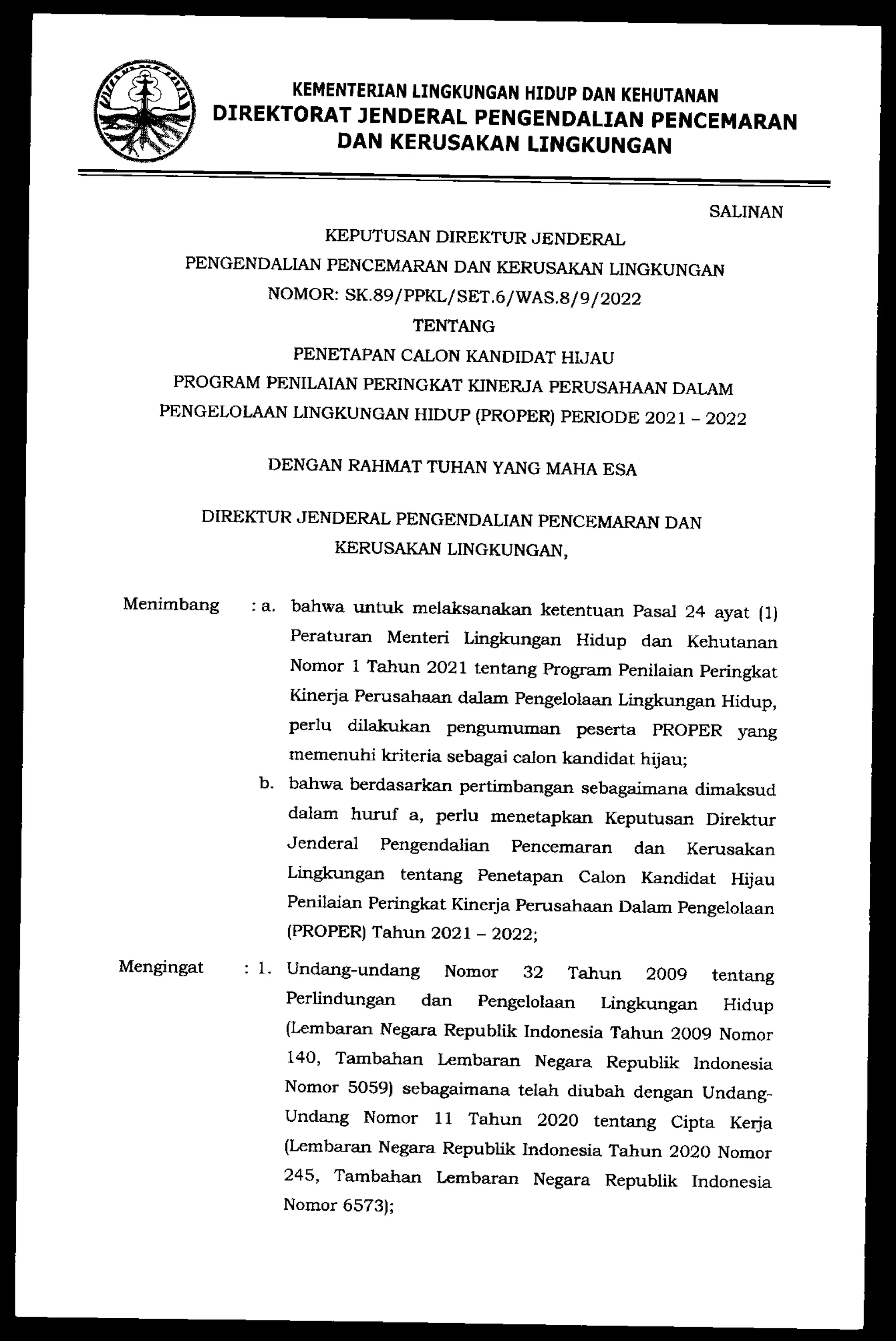 SK. 89 Calon Kandidat Hijau PROPER 2021-2022.pdf