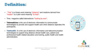 Telemedicine in Clinical Research | PPTX