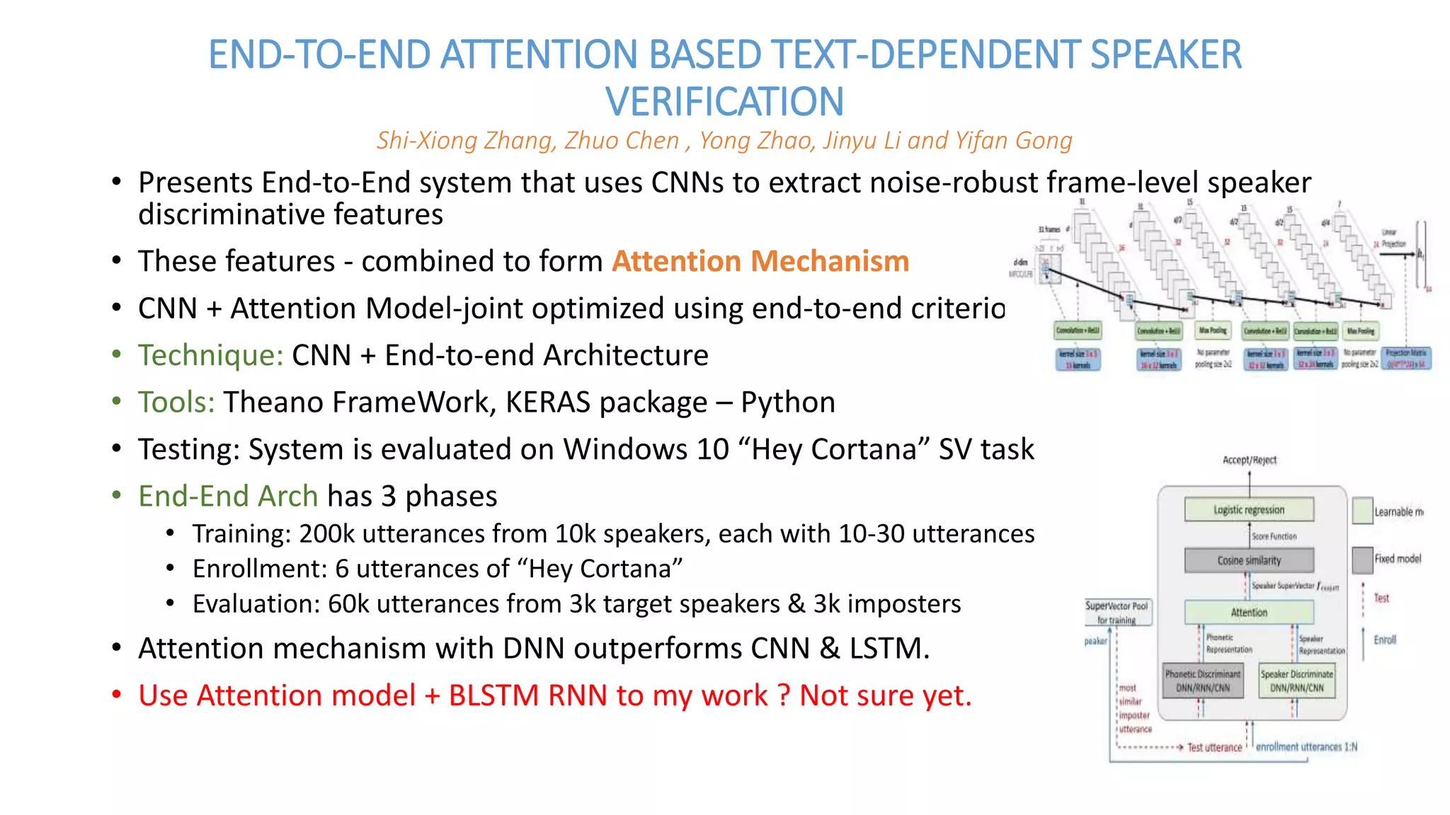 Deep Learning - Speaker Verification, Sound Event Detection | PPT