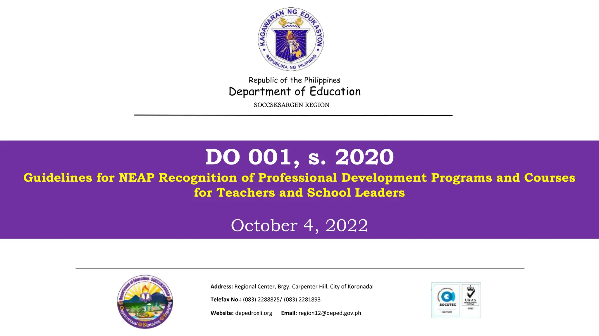 DepEd-NEAP Deped Order 001, series of 2021 | PPTX DepEd-NEAP Deped Order 001, series of 2021 | PPTX