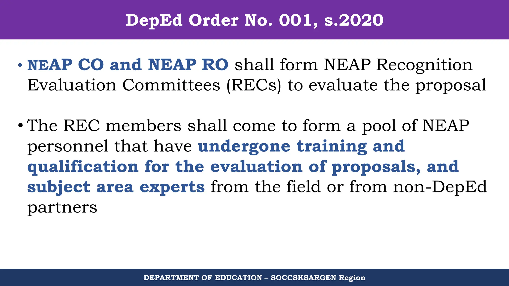 DepEd-NEAP Deped Order 001, series of 2021 | PPTX