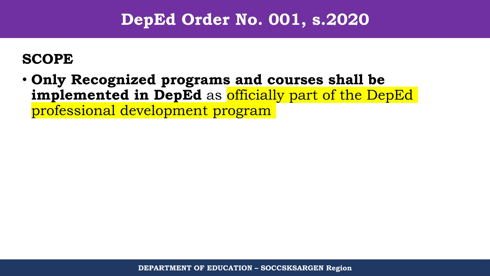 DepEd-NEAP Deped Order 001, series of 2021 | PPTX