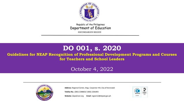 DepEd-NEAP Deped Order 001, series of 2021 | PPTX