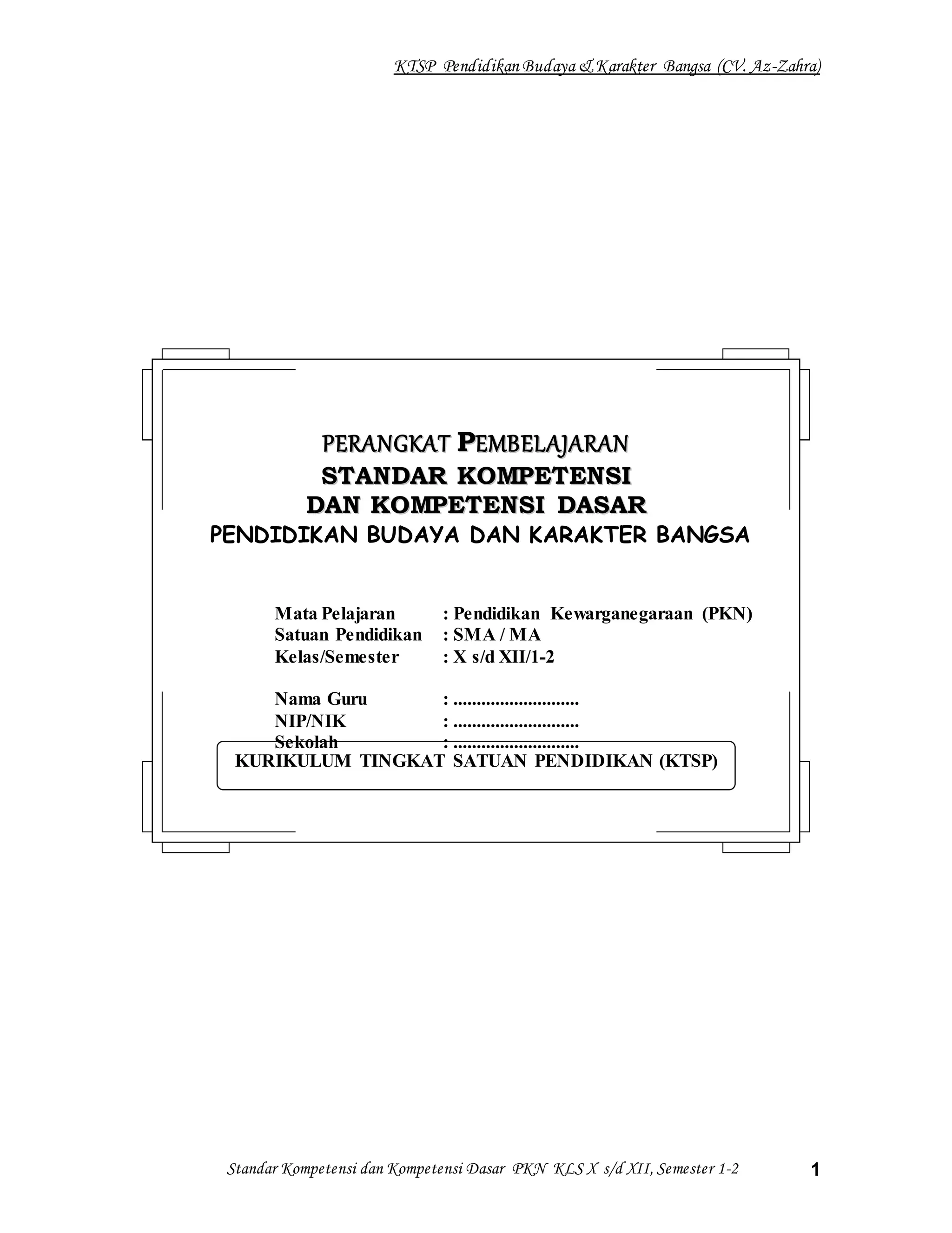 Sk kd-pkn-kelas-xii | PDF