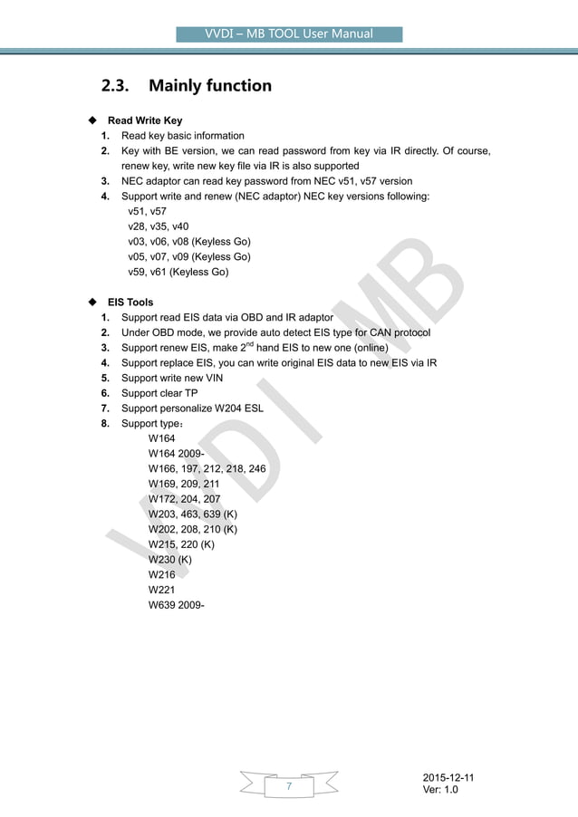 OBD365-xhorse vvdi mb bga tool user manual v1.0 | PDF