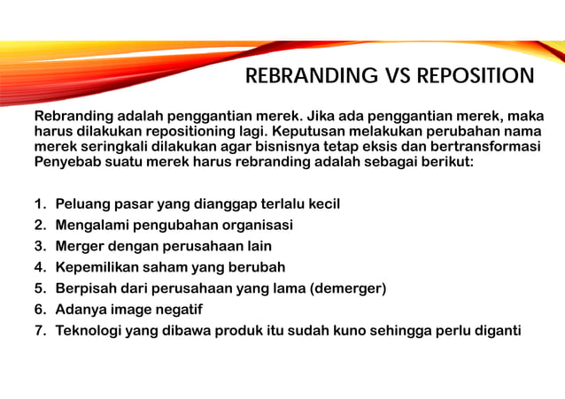 Rebrandingvs Reposition | PPT