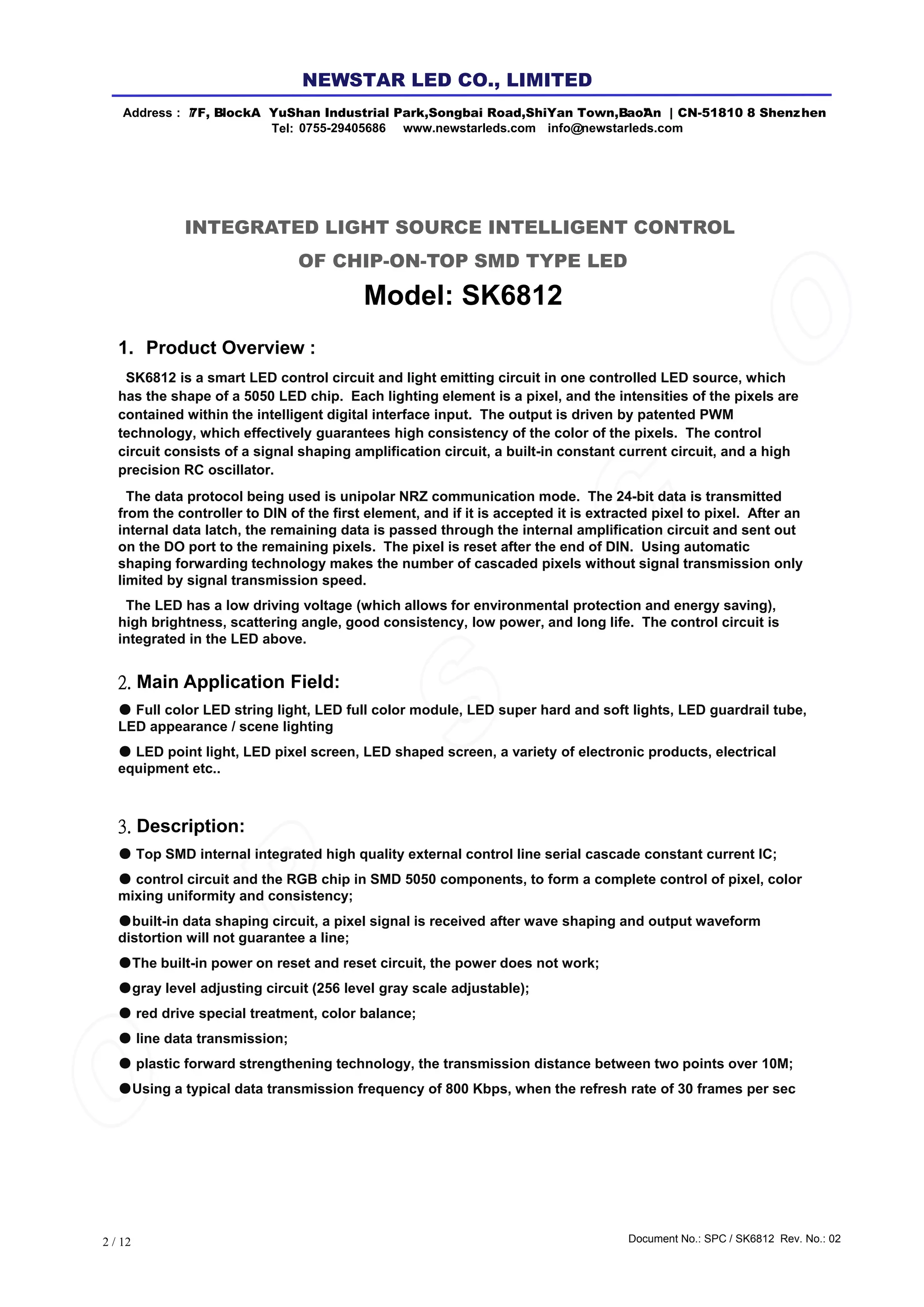 Sk6812 datasheet Digital programmable strip with magic color | PDF