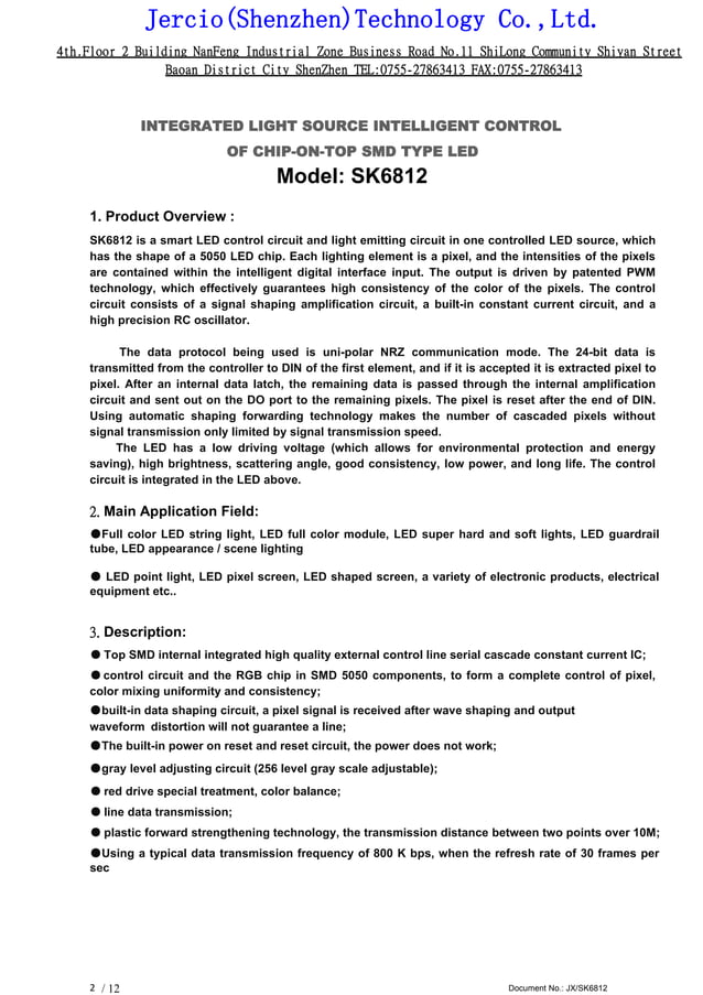 Sk6812 rev.01 en(nut) | PDF