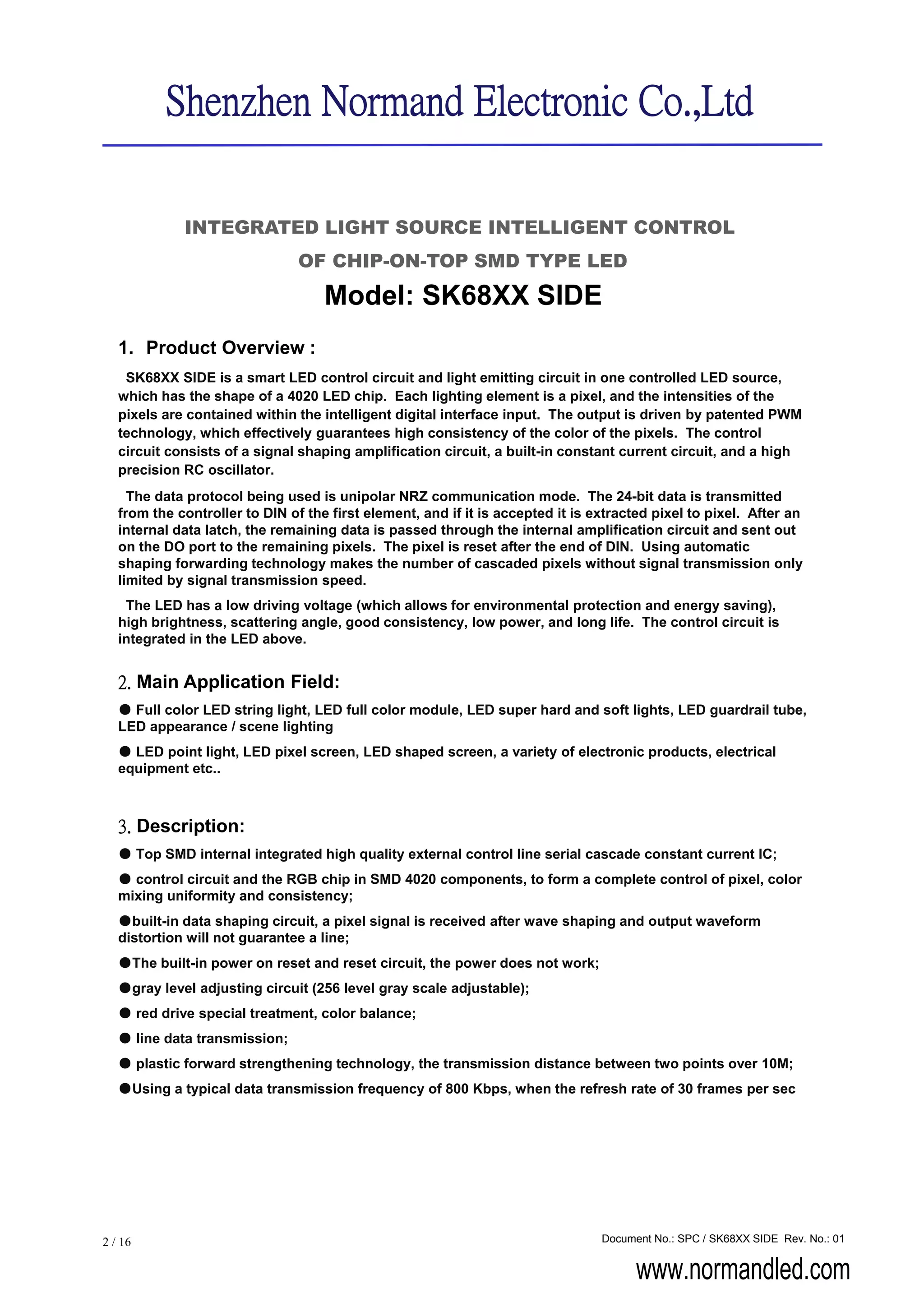 Sk6812 side 4020 led datasheet | PDF | Computer Peripherals | Computing
