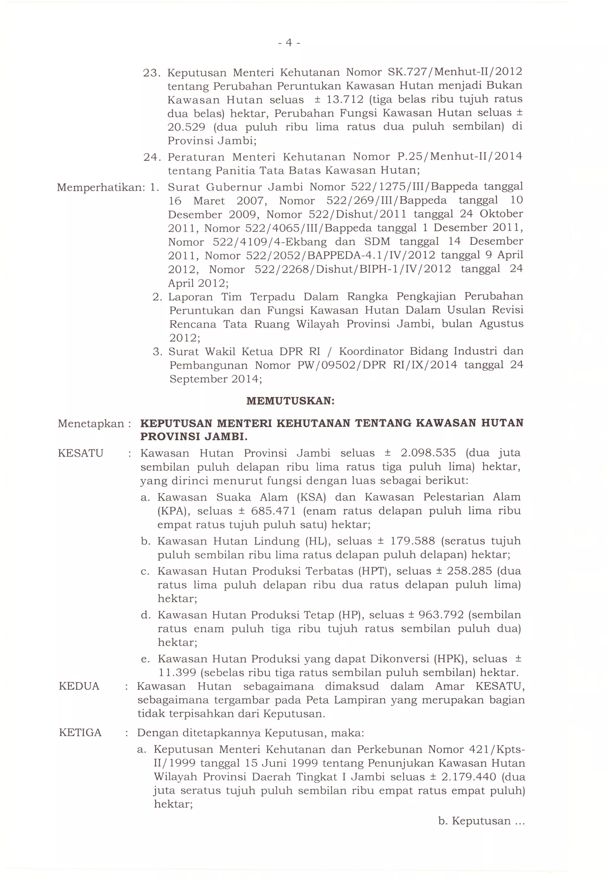 SK Menteri Kehutanan Nomor 863 Tahun 2014 | PDF