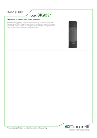 Comelit SK9031 Data Sheet | PDF