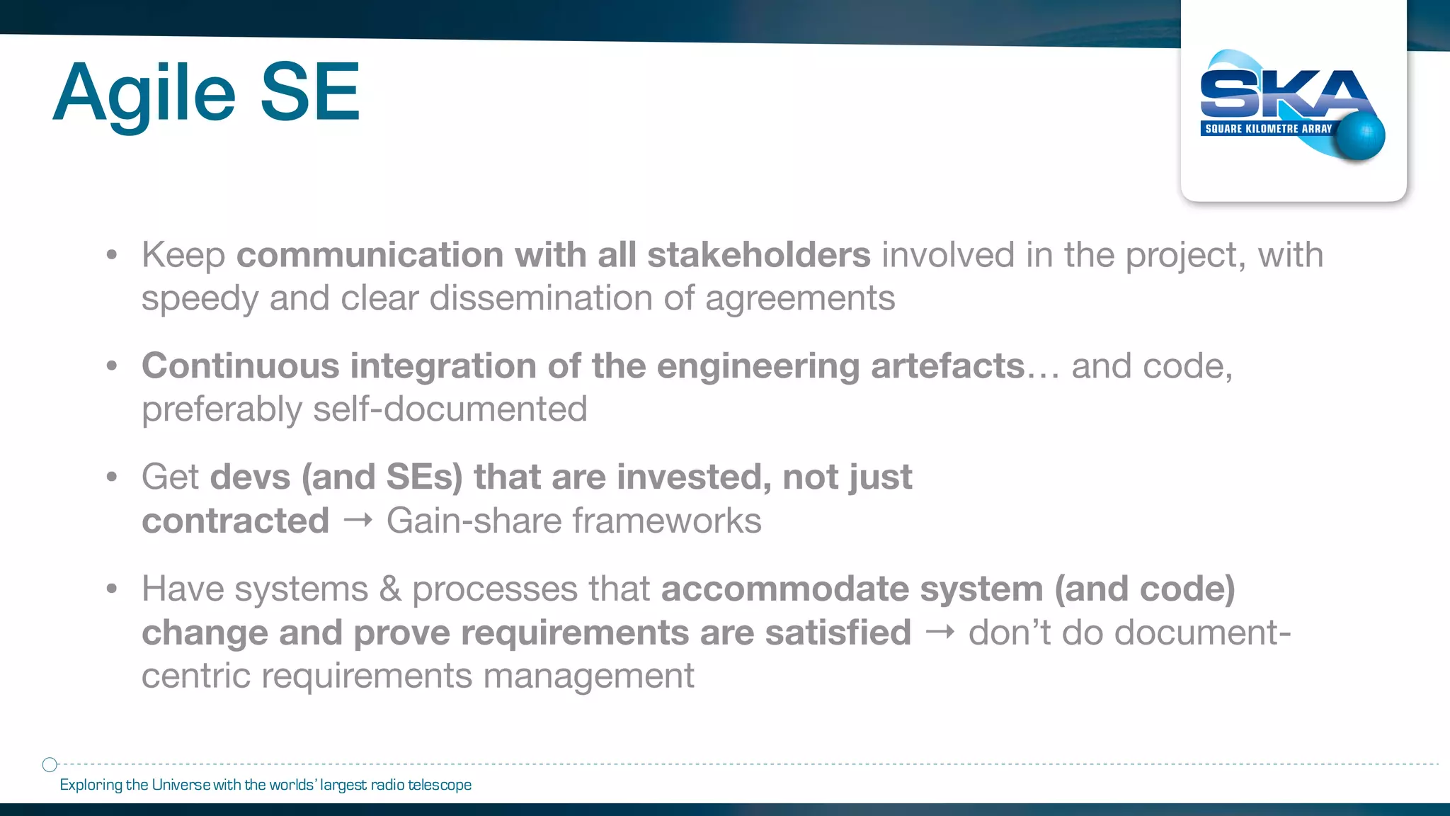 Agile Systems Engineering & Agile at SKA Scale | PDF | Space and ...