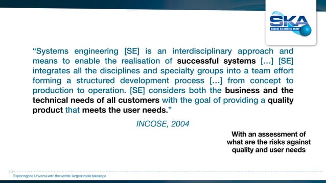 Agile Systems Engineering & Agile at SKA Scale | PPT