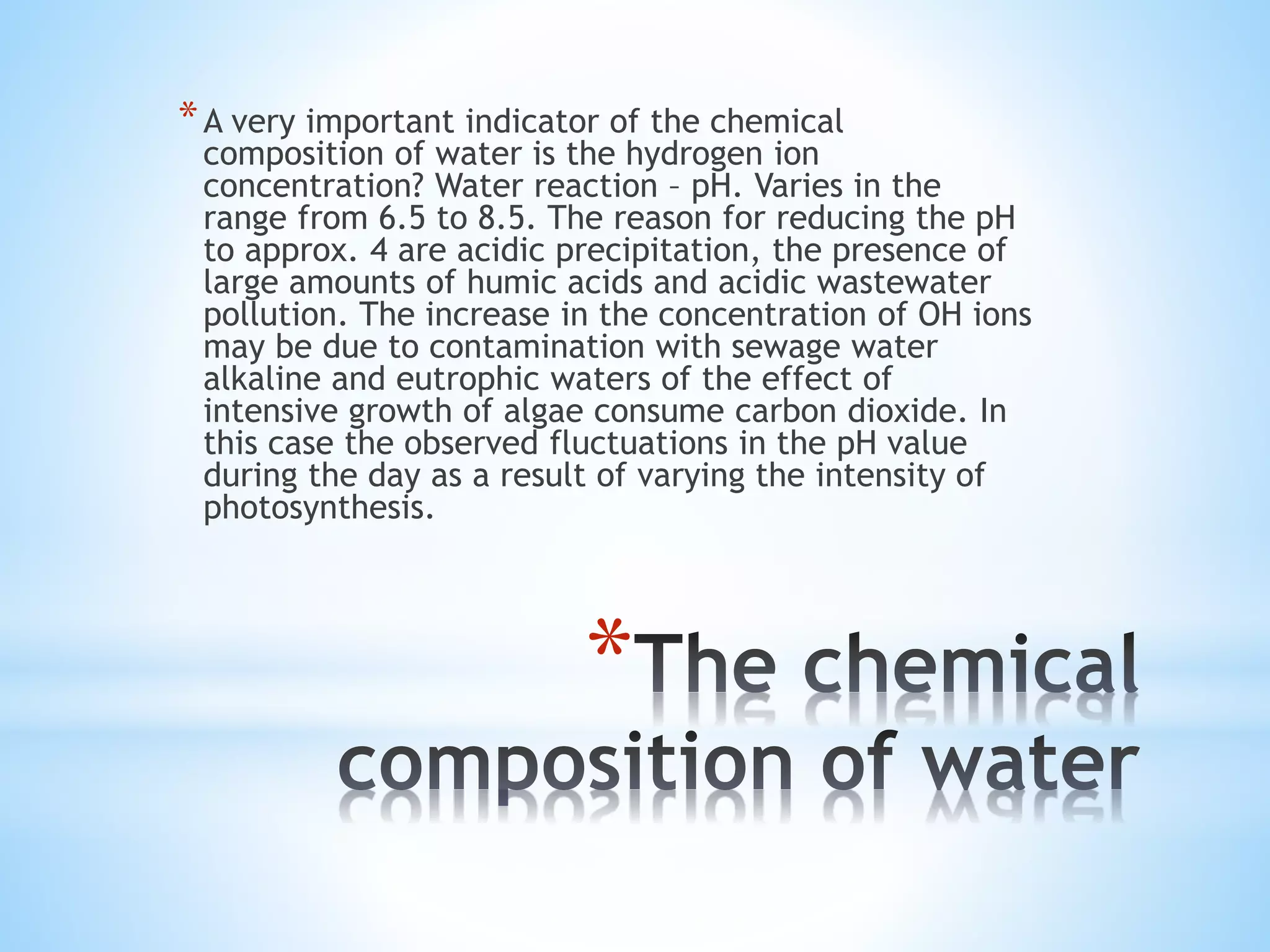 Chemical composition of water by Group6 | PPTX