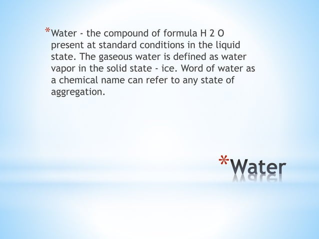 Chemical composition of water by Group6 | PPTX | Chemistry | Science