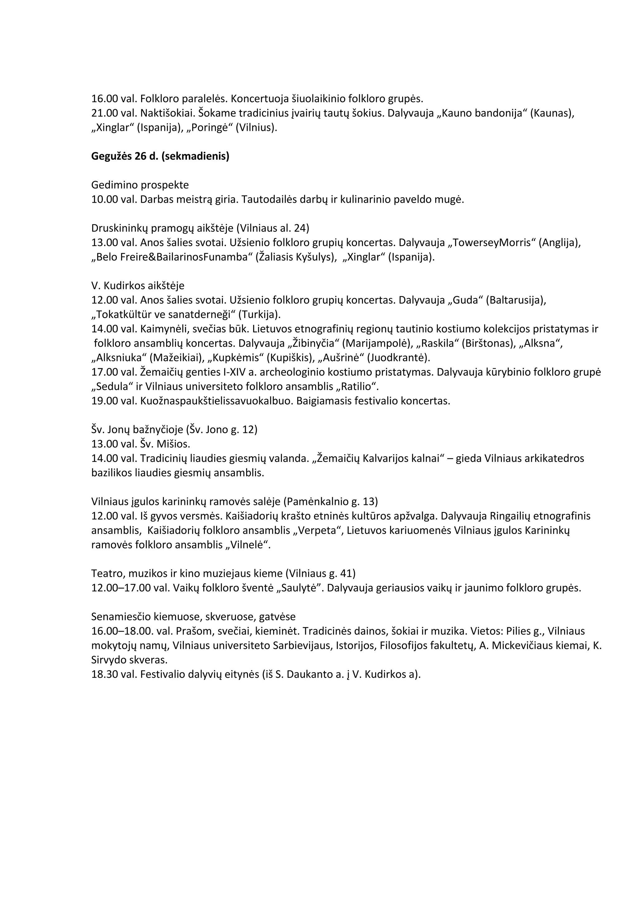 Festivalio "Skamba skamba kankliai" programa | DOCX