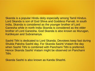 Skanda shasti | PDF