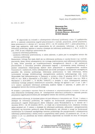 Odpowiedź Sopotu na wniosek o udost. informacji publicznej | PDF