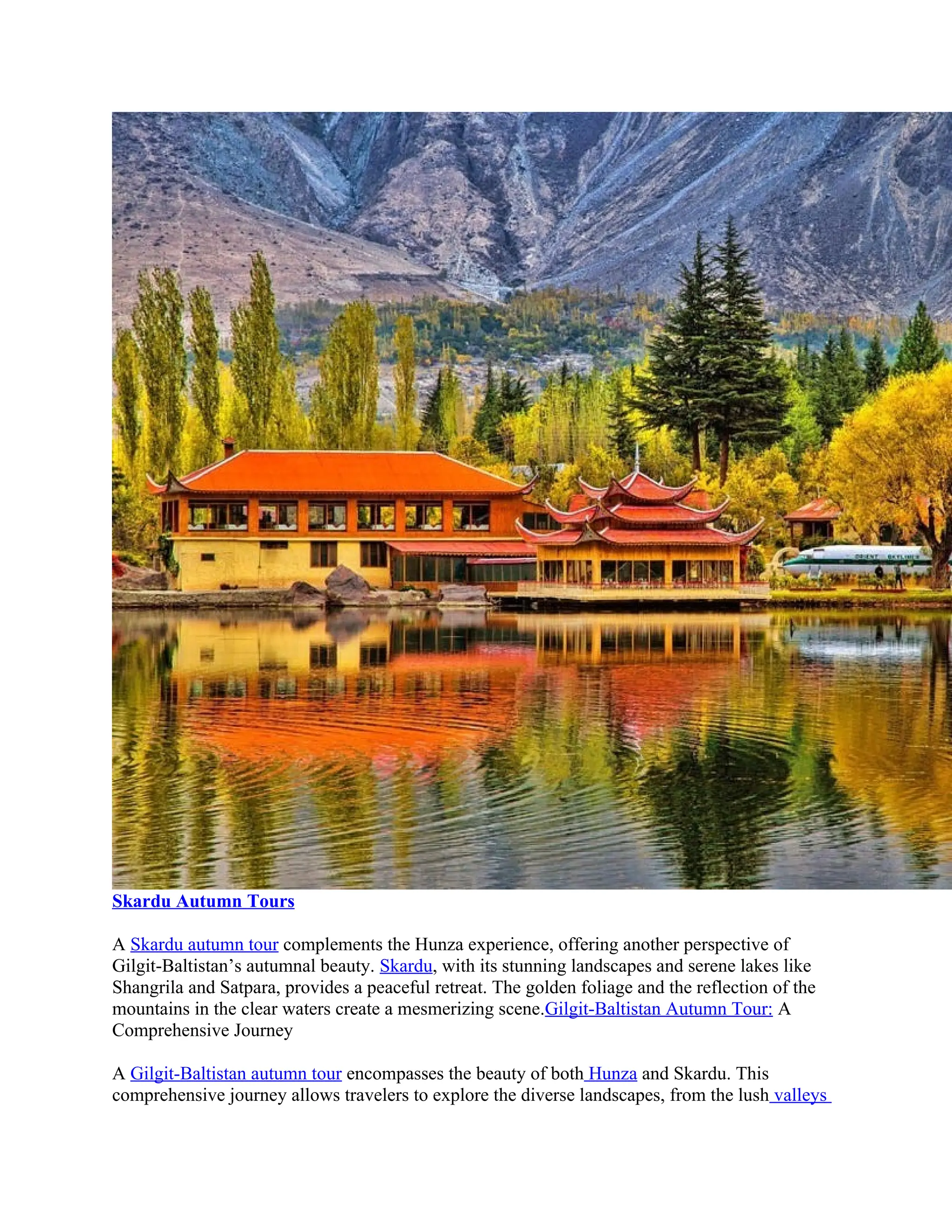 Skardu autumn tour . Hunza Autumn Tours | PDF
