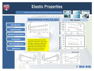 Synthesis and Elastic Studies of Lead Boro-Tellurite Glass System | PDF