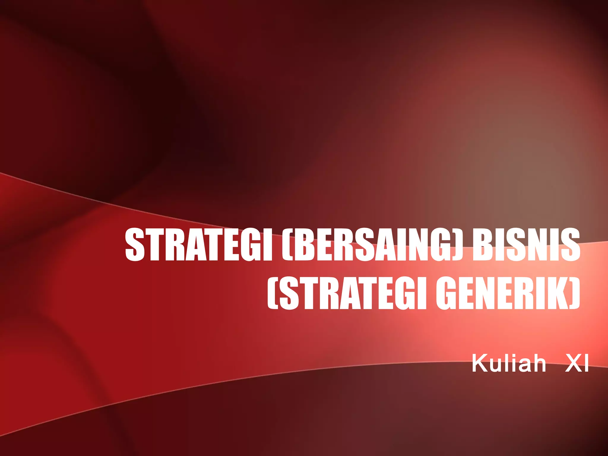 strategi generik porter | PPT