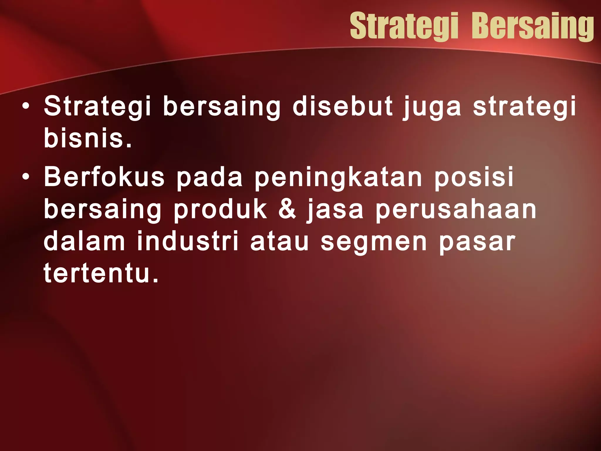 strategi generik porter | PPT