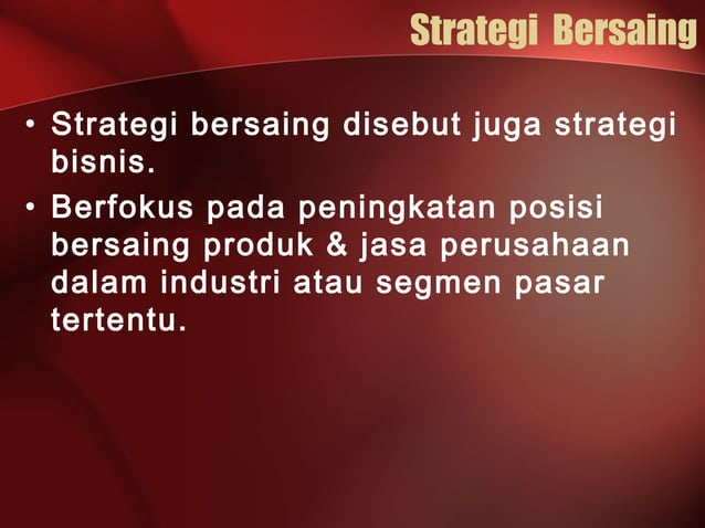 strategi generik porter | PPT
