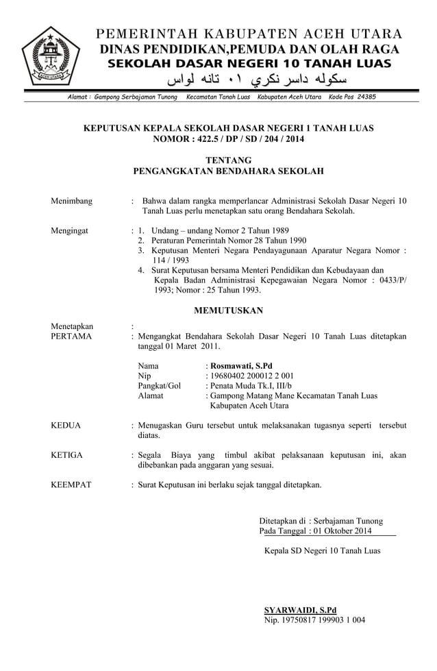 Sk bendahara | PDF