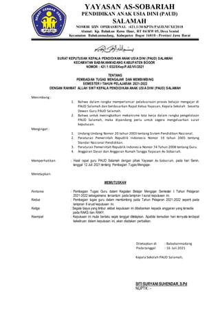 Skbm paud salamah 2021 2022 smstr i | DOC