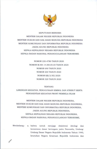 SKB soal Ormas FPI | PDF