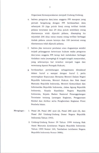 SKB soal Ormas FPI | PDF